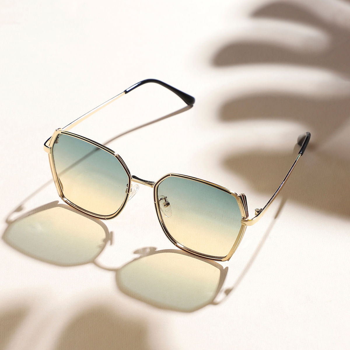 Buy Haute Sauce Gradient Oversized Full Rim Sunglasses-Gold (70) Online