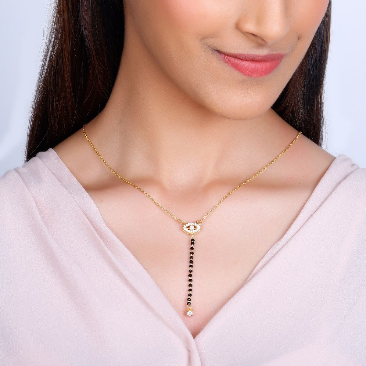 Buy GIVA Sterling Silver Golden Evil Eye Drop Mangalsutra for Womens and Girls Online