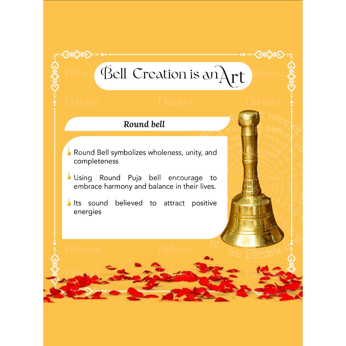Buy Ekhasa 100% Pure Brass Gol Ghanti for Pooja Online