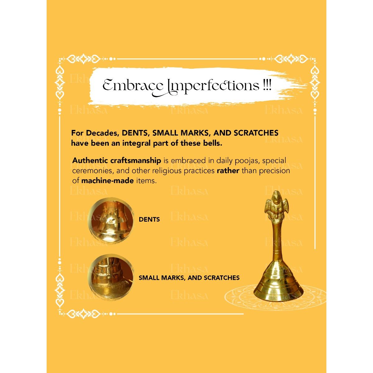 Buy Ekhasa 100% Pure Brass Garuda Ghanti for Pooja Online