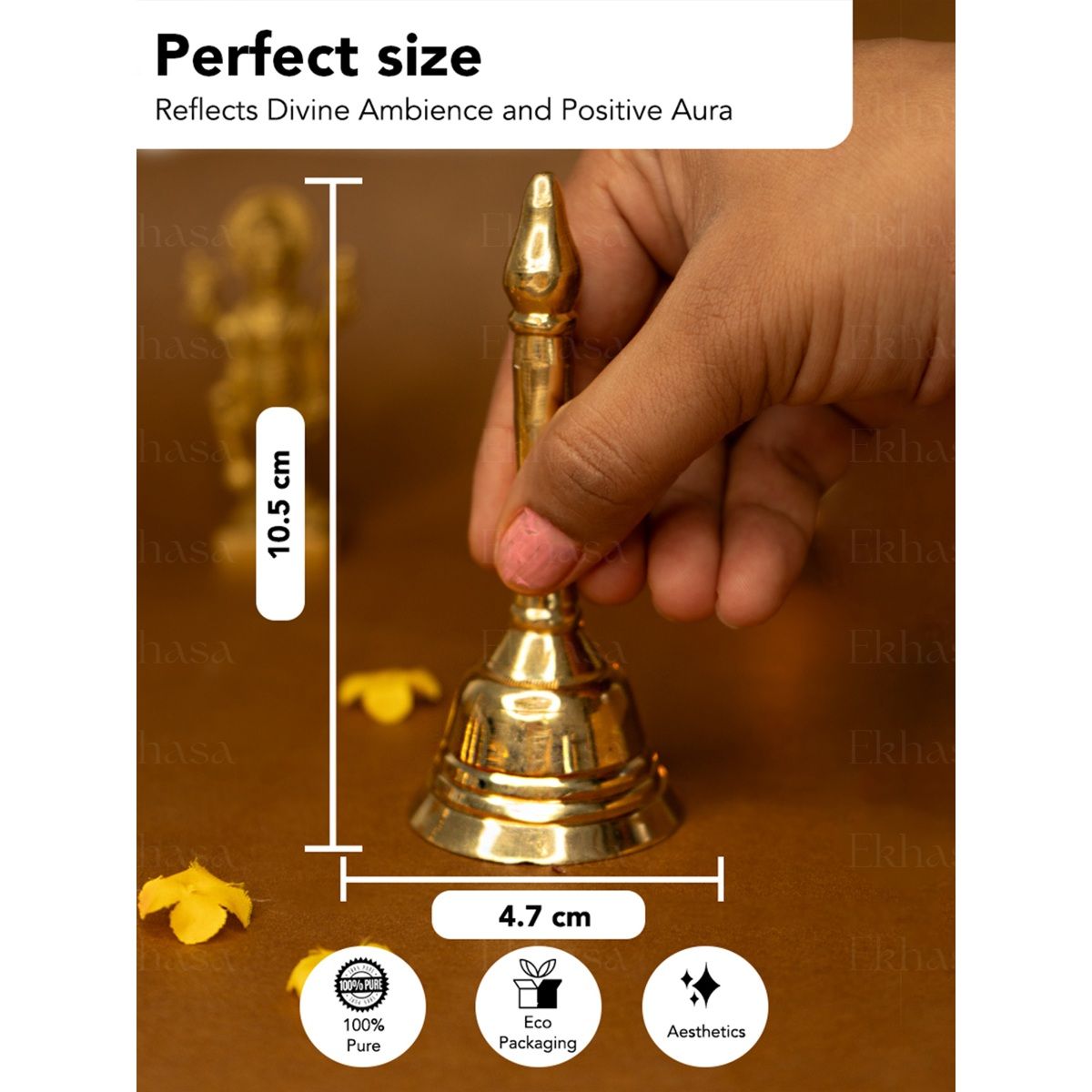 Buy Ekhasa 100% Pure Brass Gol Ghanti for Pooja Online