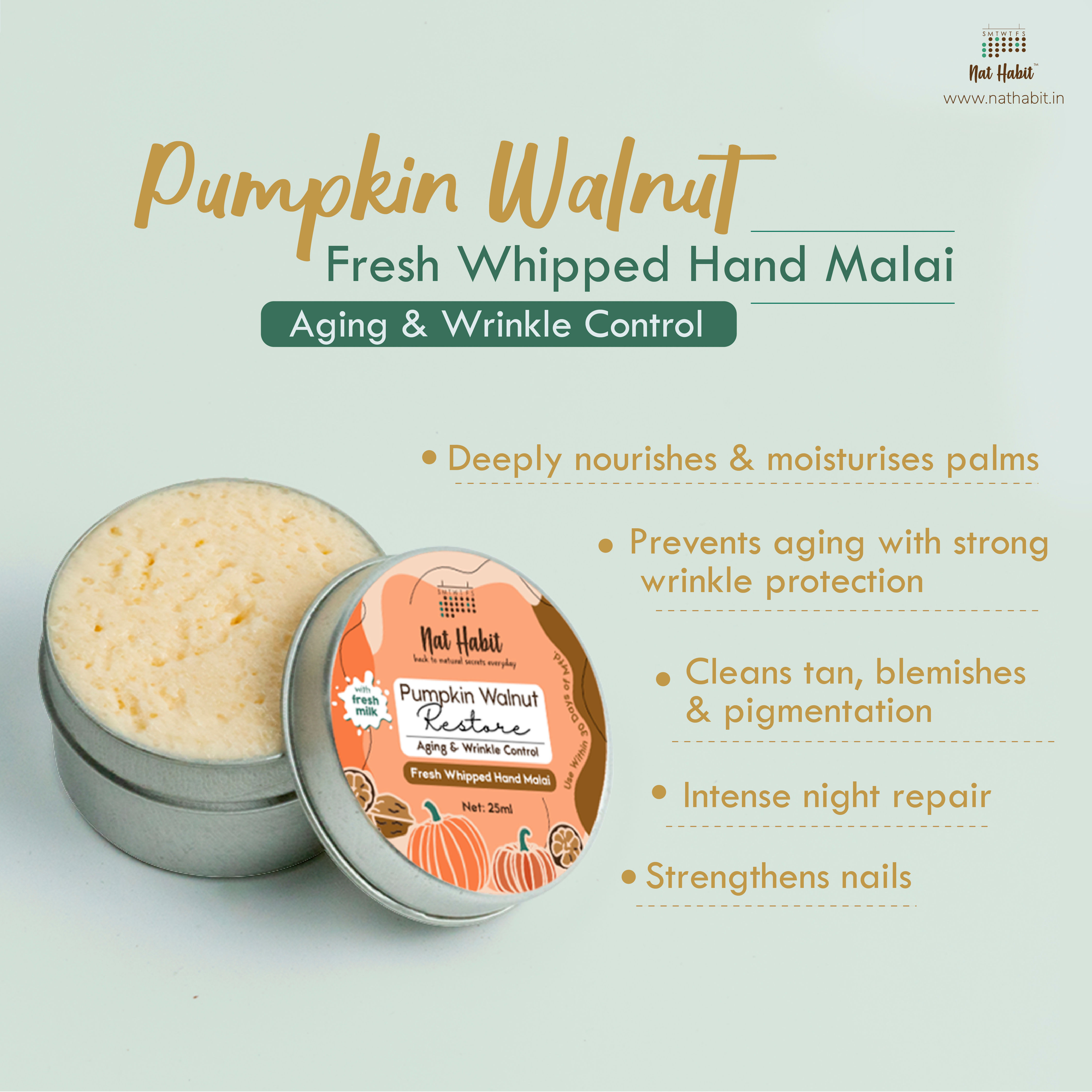 Nat Habit Pumpkin Walnut Aging & Wrinkle Control Fresh Whipped Malai ...