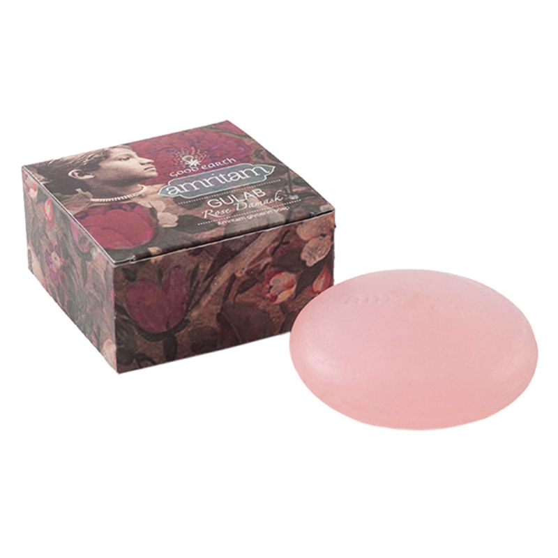 Buy Amritam by Good Earth Gulab Soap with Virgin Coconut oil & Vitamin ...