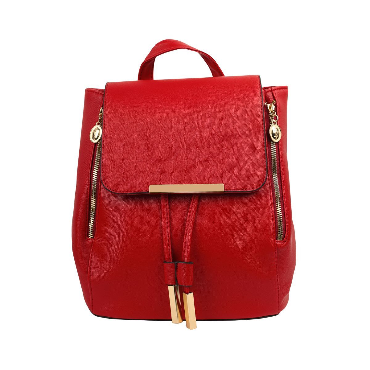 Buy Angeline Red Flap Backpack for College Girls (M) Online