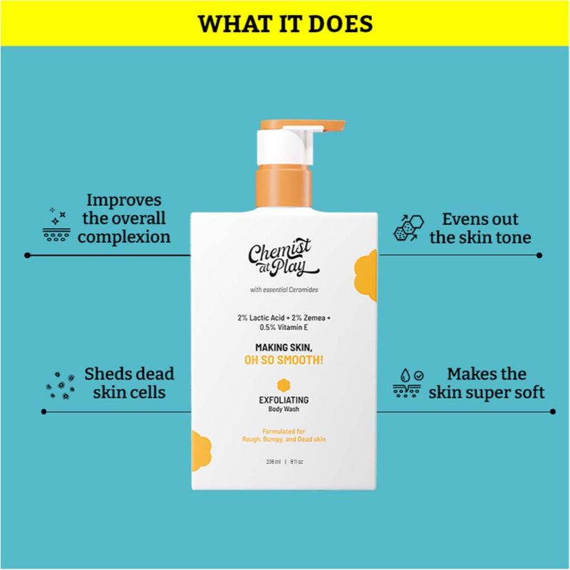 Chemist at Play Exfoliating Body Wash with Ceramides, 2% Lactic Acid ...