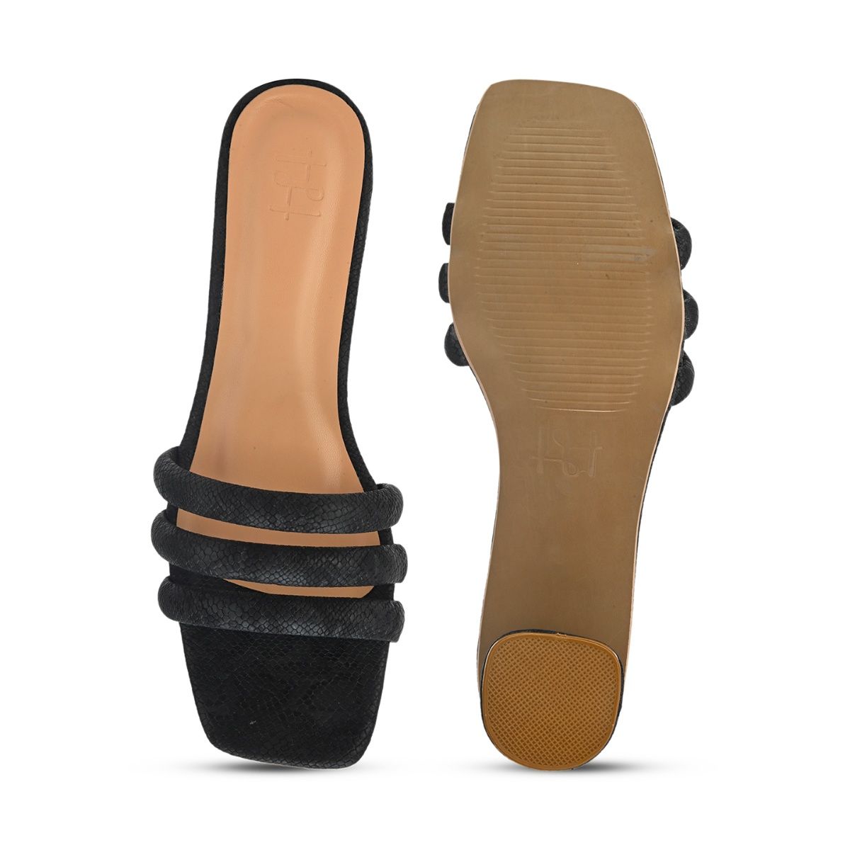 Buy Hydes N Hues Black Solid/plain Sandals For Women Online