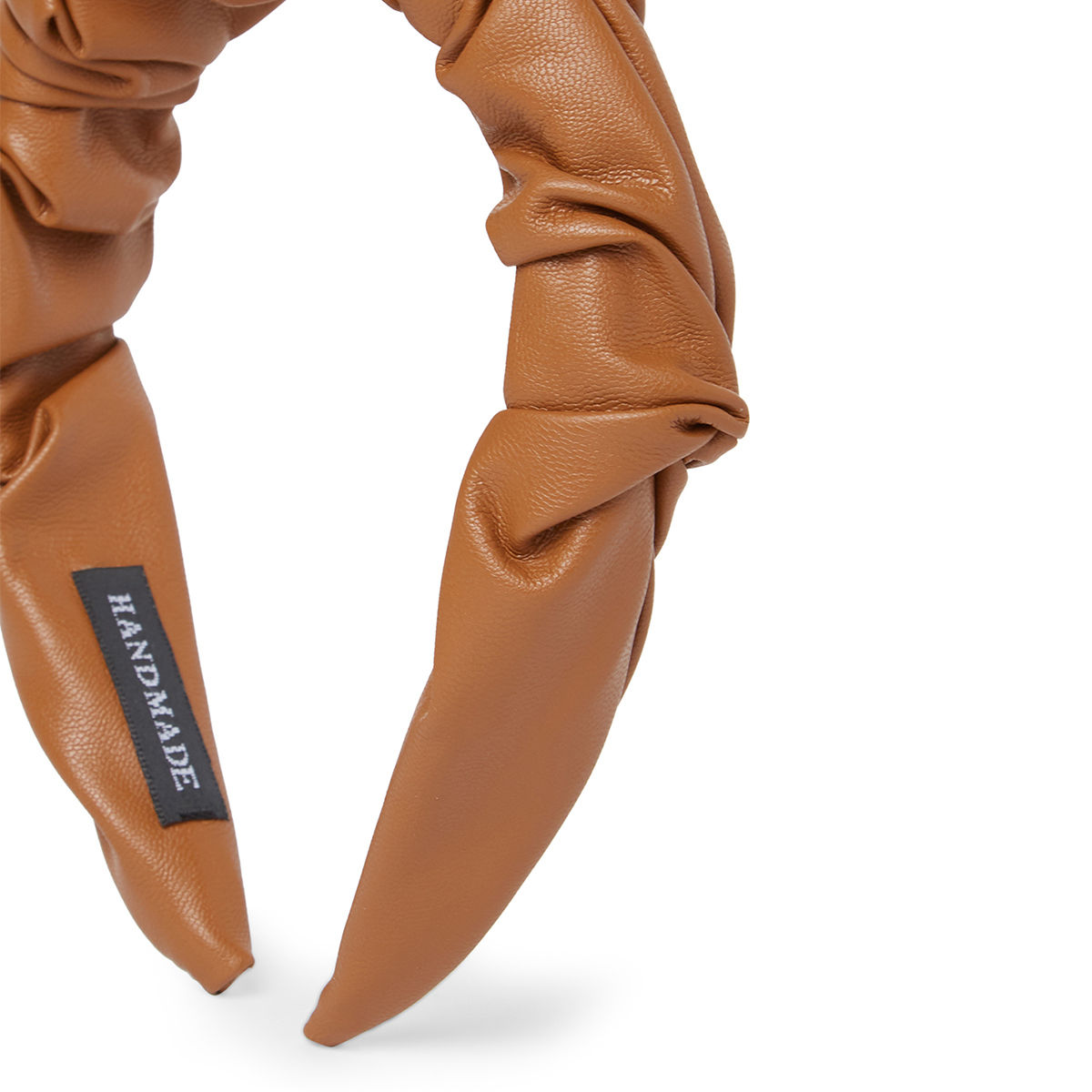 Toniq Brown Faux Leather Hand Made Ruffled Head Band For Women(awxxh109 ...