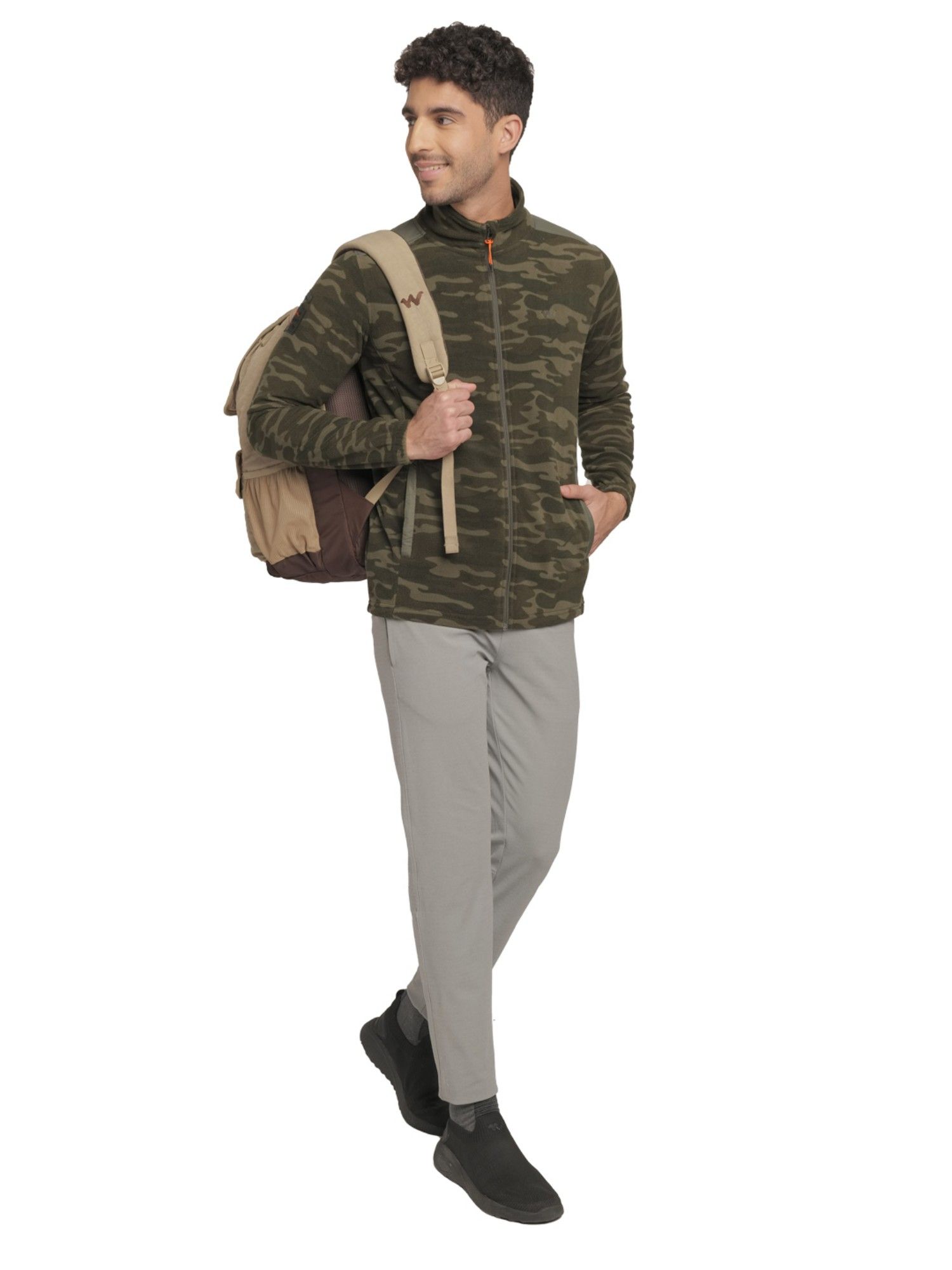 Buy Wildcraft Men Textile Camouflage Jacket-Olive Online