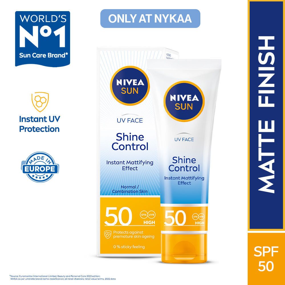Buy NIVEA Sun Shine Control SPF 50 Sunscreen Ultra Matte, No White Cast ...