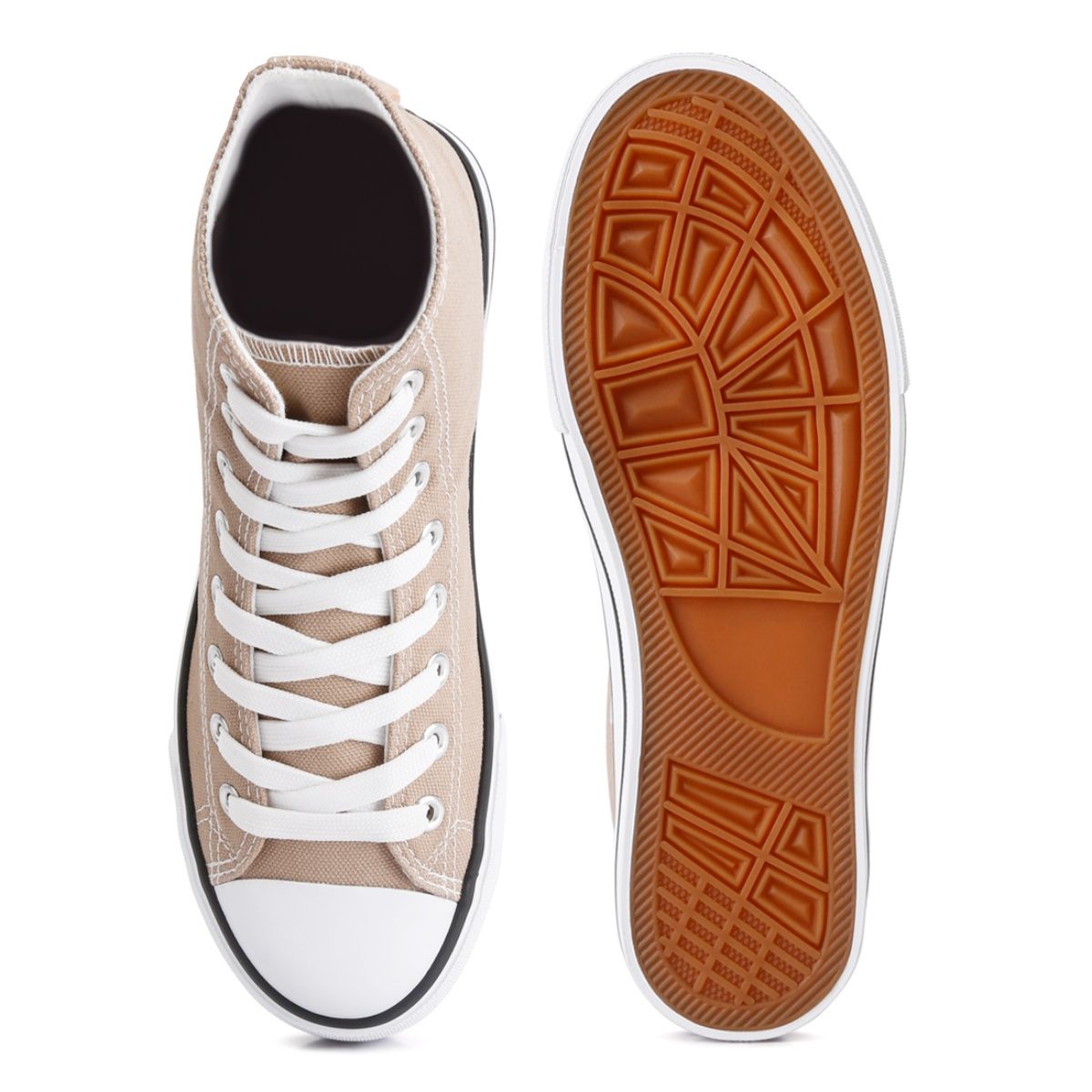 Buy London Rag Beige High Top Basketball Canvas Sneakers Online