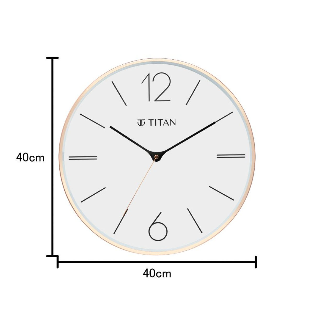 Buy Titan Contemporary Rose Gold Wall Clock With Silent Sweep ...