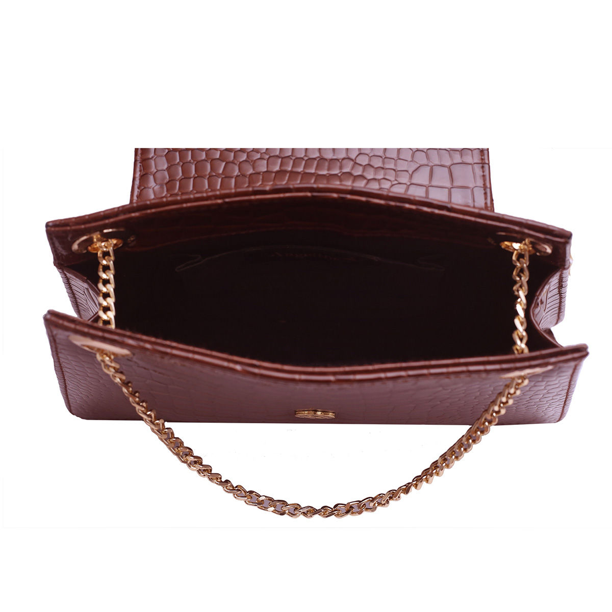 Buy Angeline Crocodile Design Brown Sling Bag Online