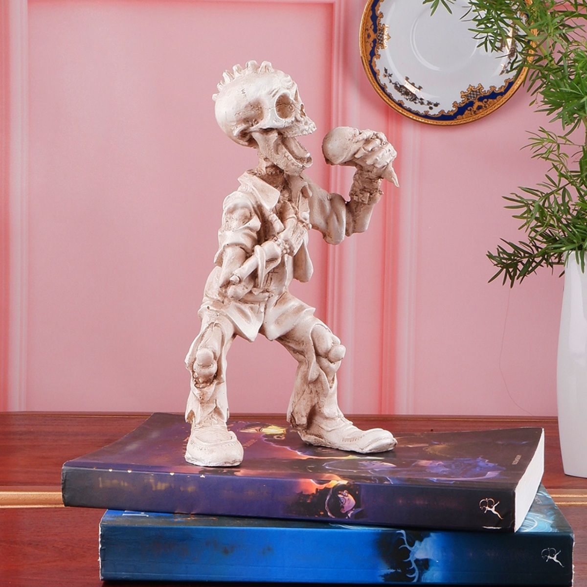 Buy THE WHITE INK DECOR Premium Skull Singer Figurine Online