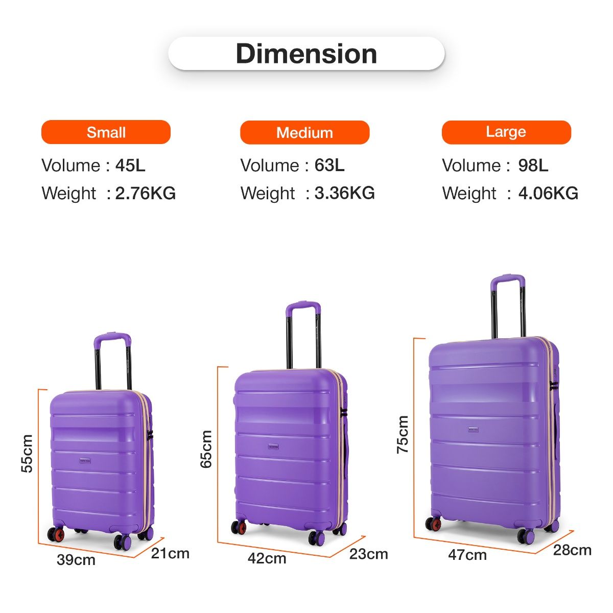Buy Nasher Miles Unisex Purple Jupiter Hard-Sided Polypropylene Trolley ...