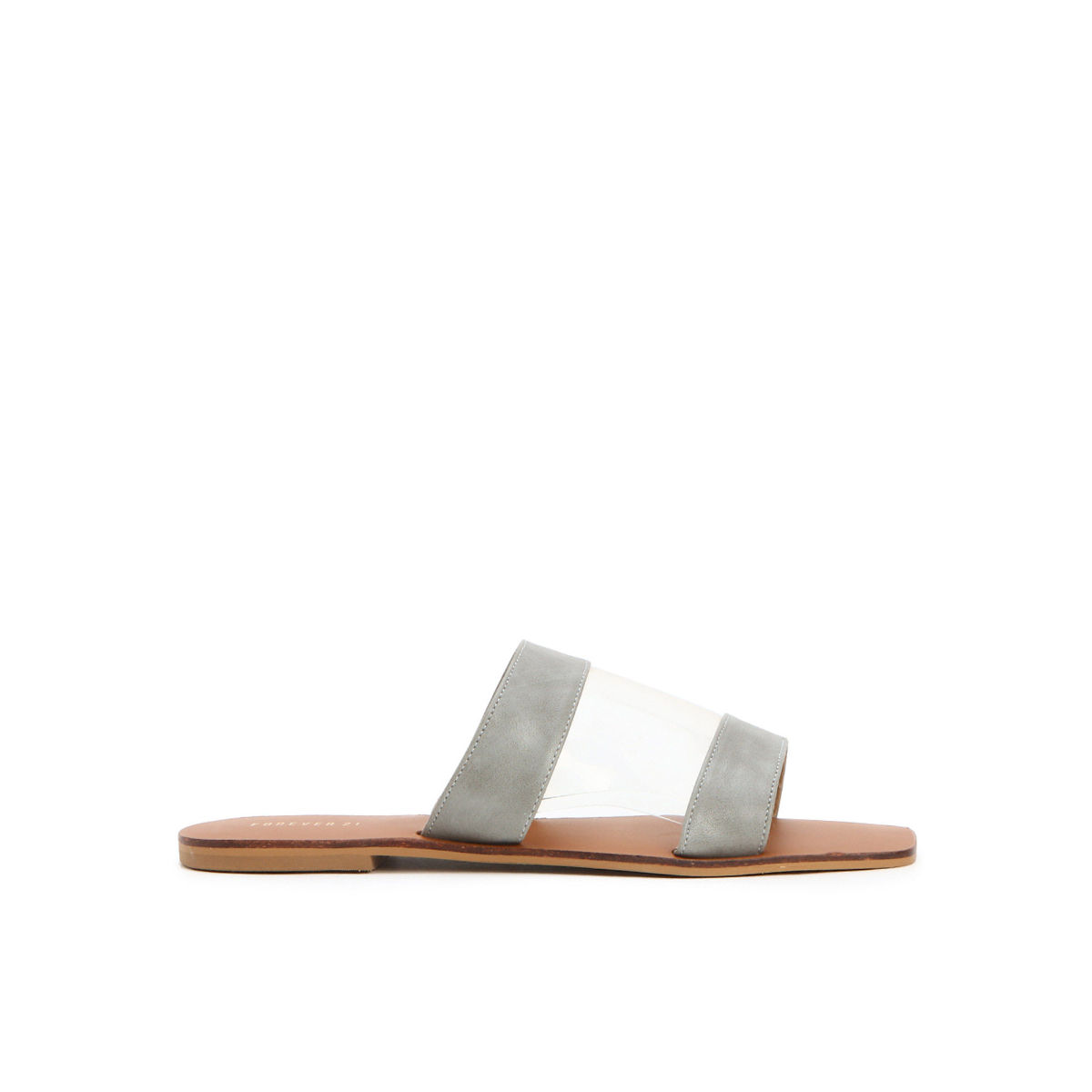 Forever 21 Transparent Faux Leather Grey Flats: Buy Forever 21 ...