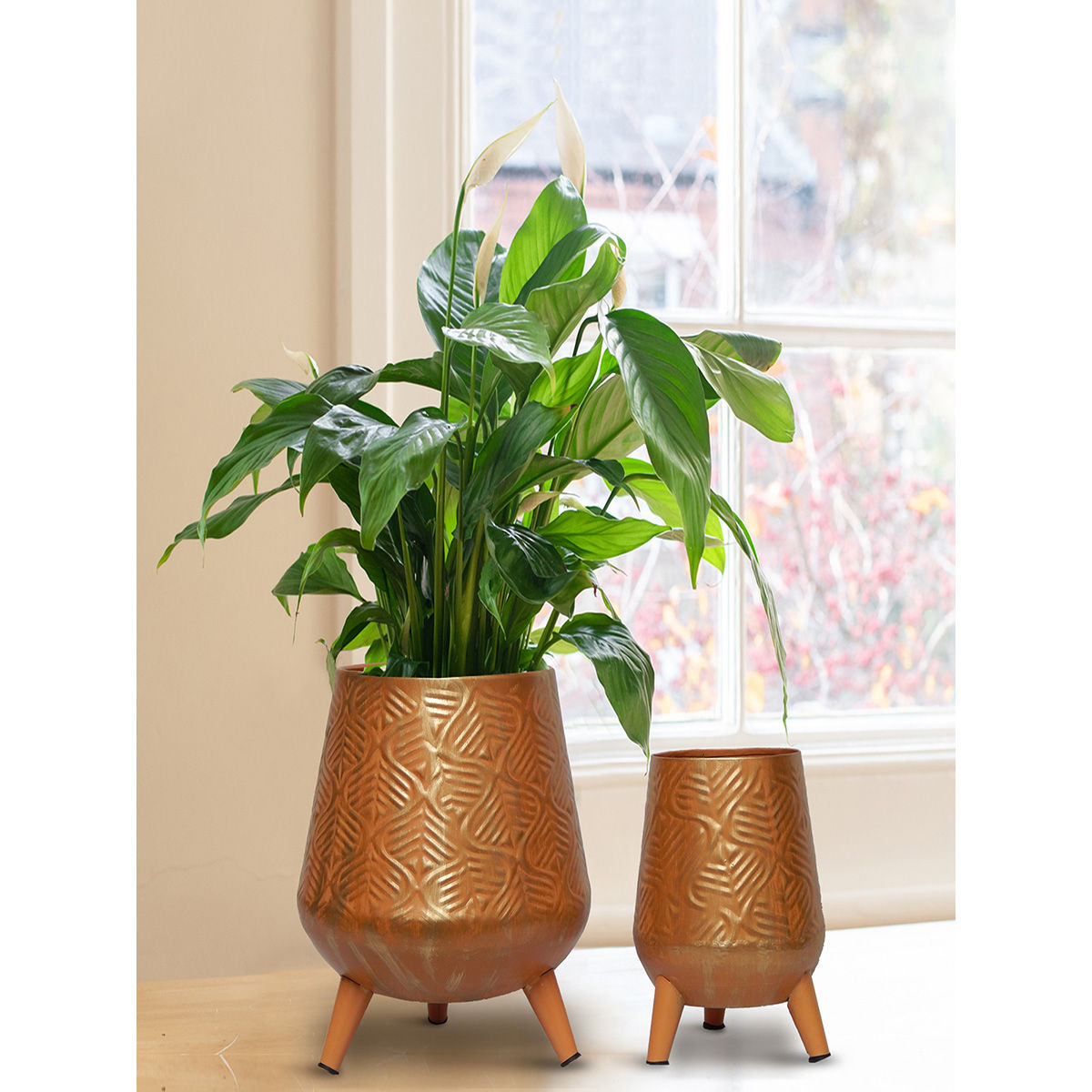 Buy Ecofynd Hazel Metal Planter with Stand Orange Online