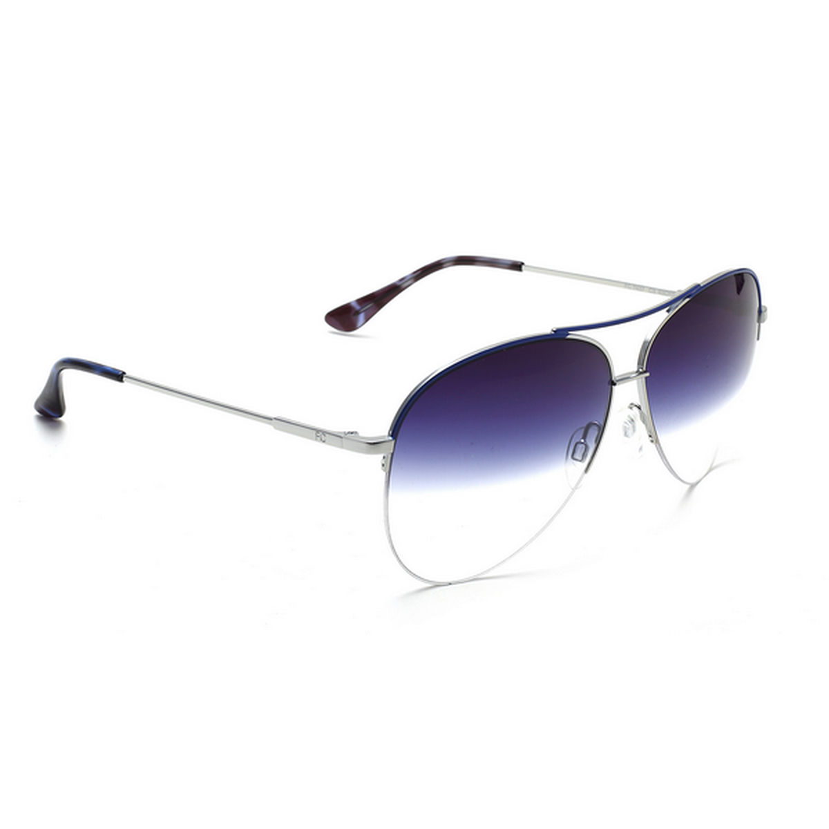 Buy French Connection Blue Gradient Lens Aviator Sunglass Half Rim ...