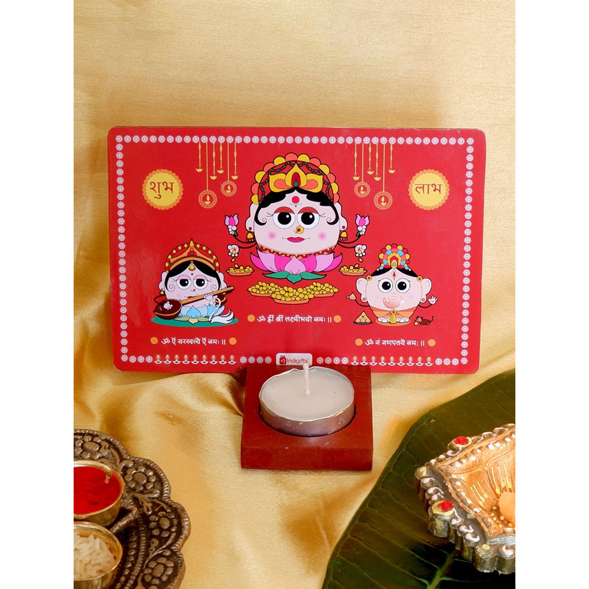 Buy Indigifts India Laxmi Ganesh Idol Diya Puja Deepak Online