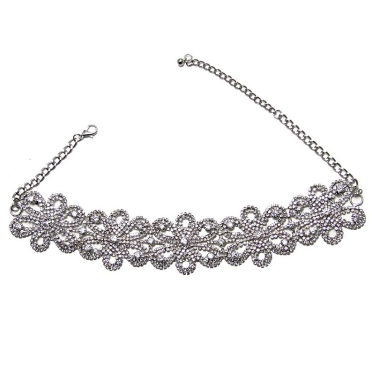 FEMNMAS Bling Flower Choker Necklace: Buy FEMNMAS Bling Flower Choker ...