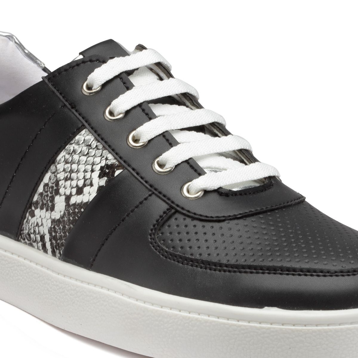 SOLETHREADS Viper Black Self Design Women Shoes: Buy SOLETHREADS Viper ...