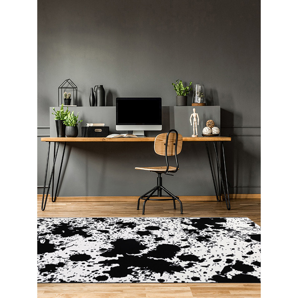 Ddecor Live Beautiful Black-Polypropylene-Large-Rug-Ink: Buy Ddecor ...
