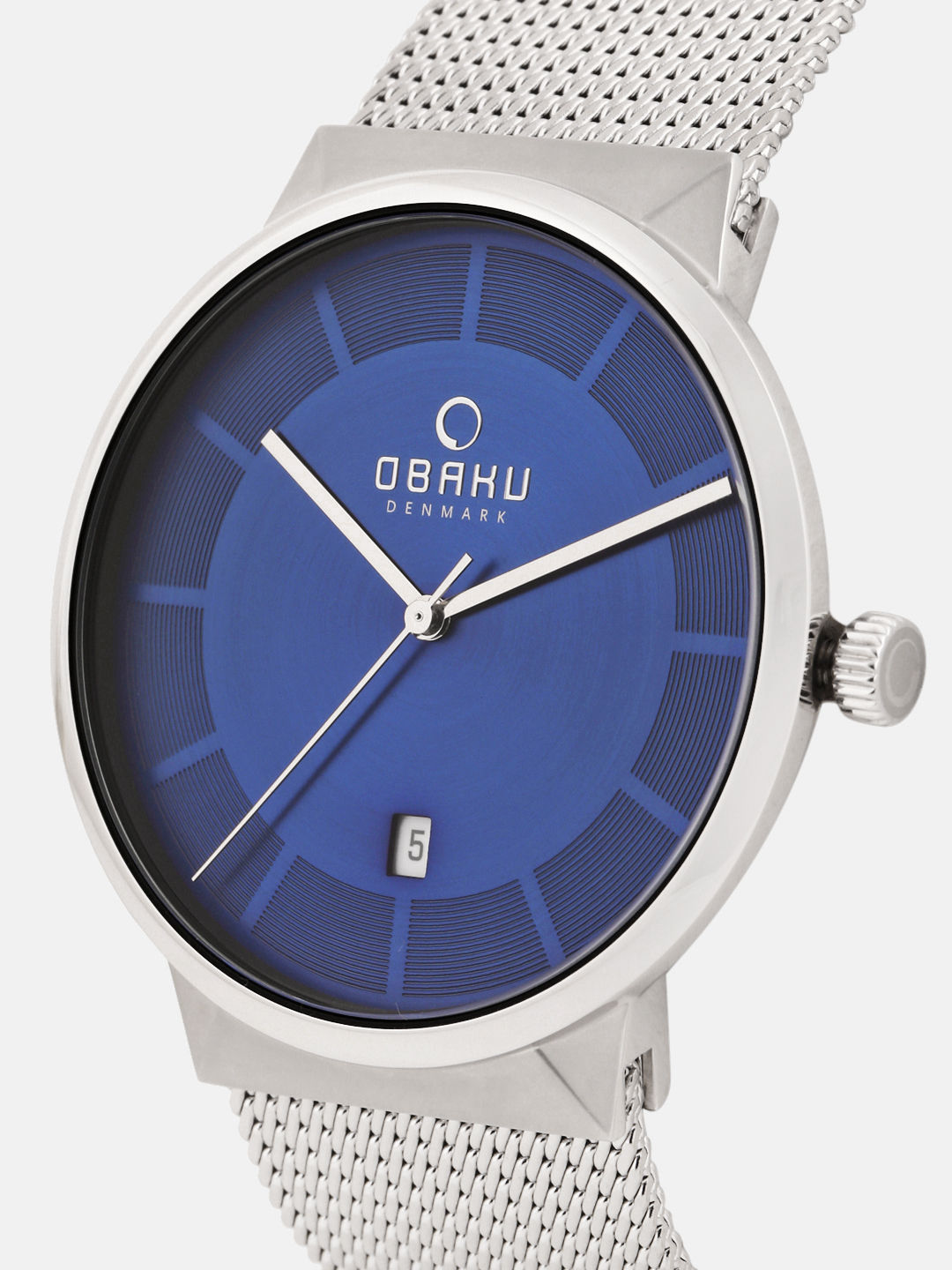 Buy Obaku Hav Cyan Blue Round Dial Men's Watch (V200GDCLMC) Online