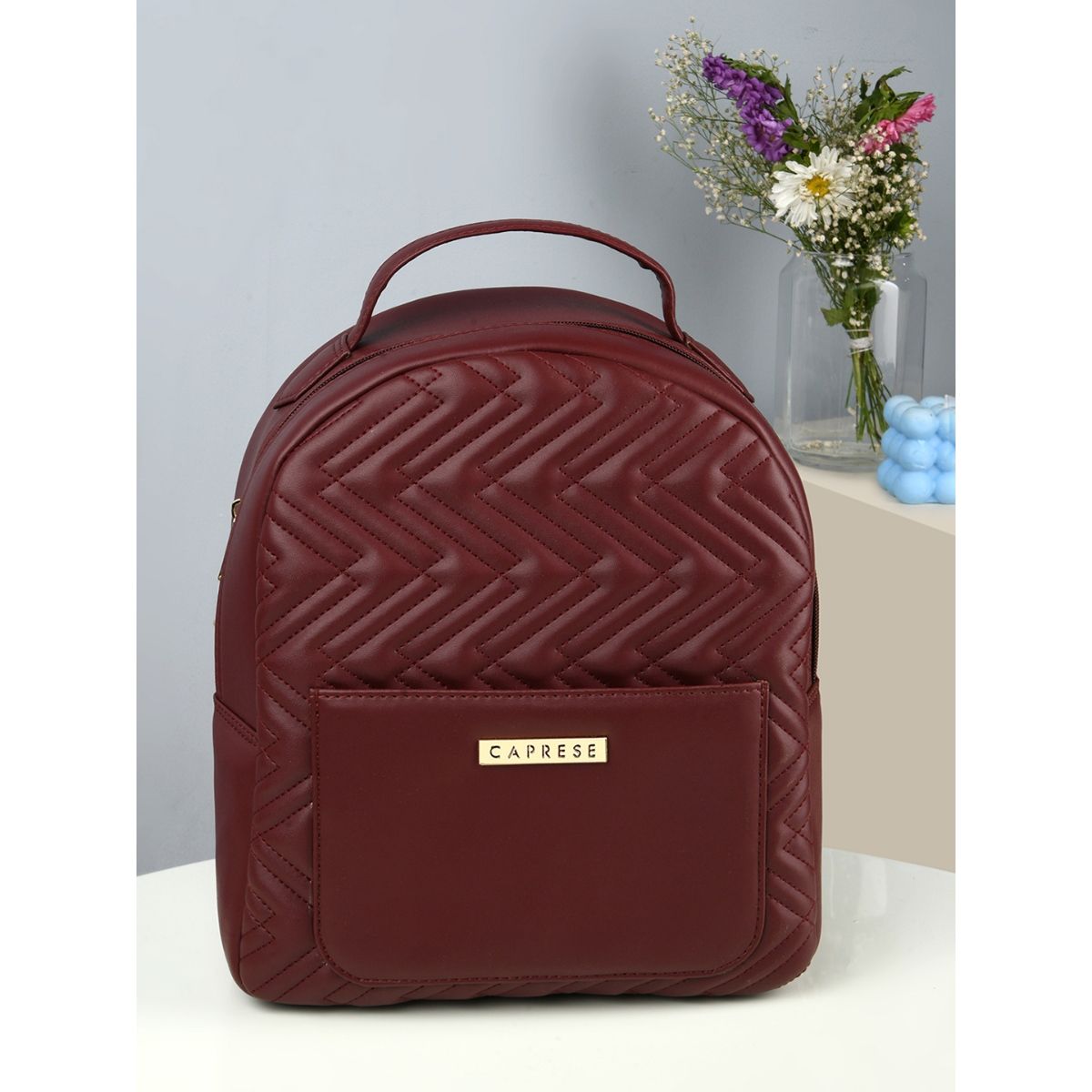Buy Caprese Mavis Backpack Medium Maroon Online