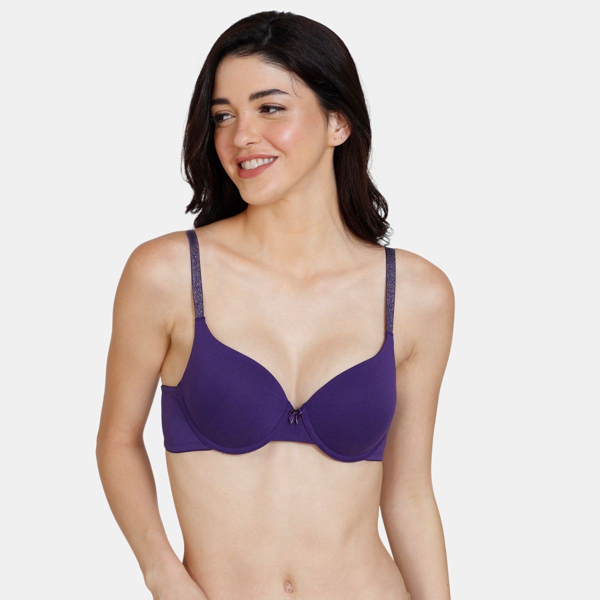 Zivame Glitter Straps Push Up Wired Medium Coverage Bra - Parachute Purple: Buy Zivame Glitter ...