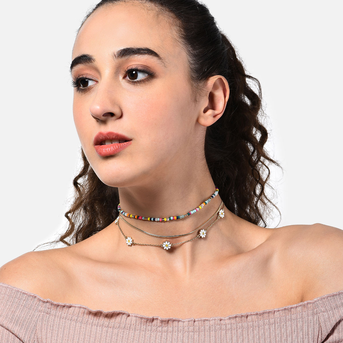 Buy Accessorize London X 3 Daisy Heart Choker Pack Online