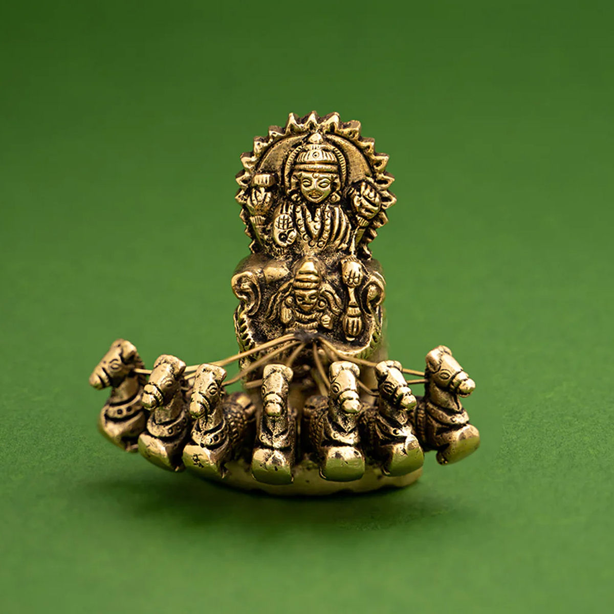 Buy DecorTwist Brass Handcrafted Superfine Surya Rath Idol Online