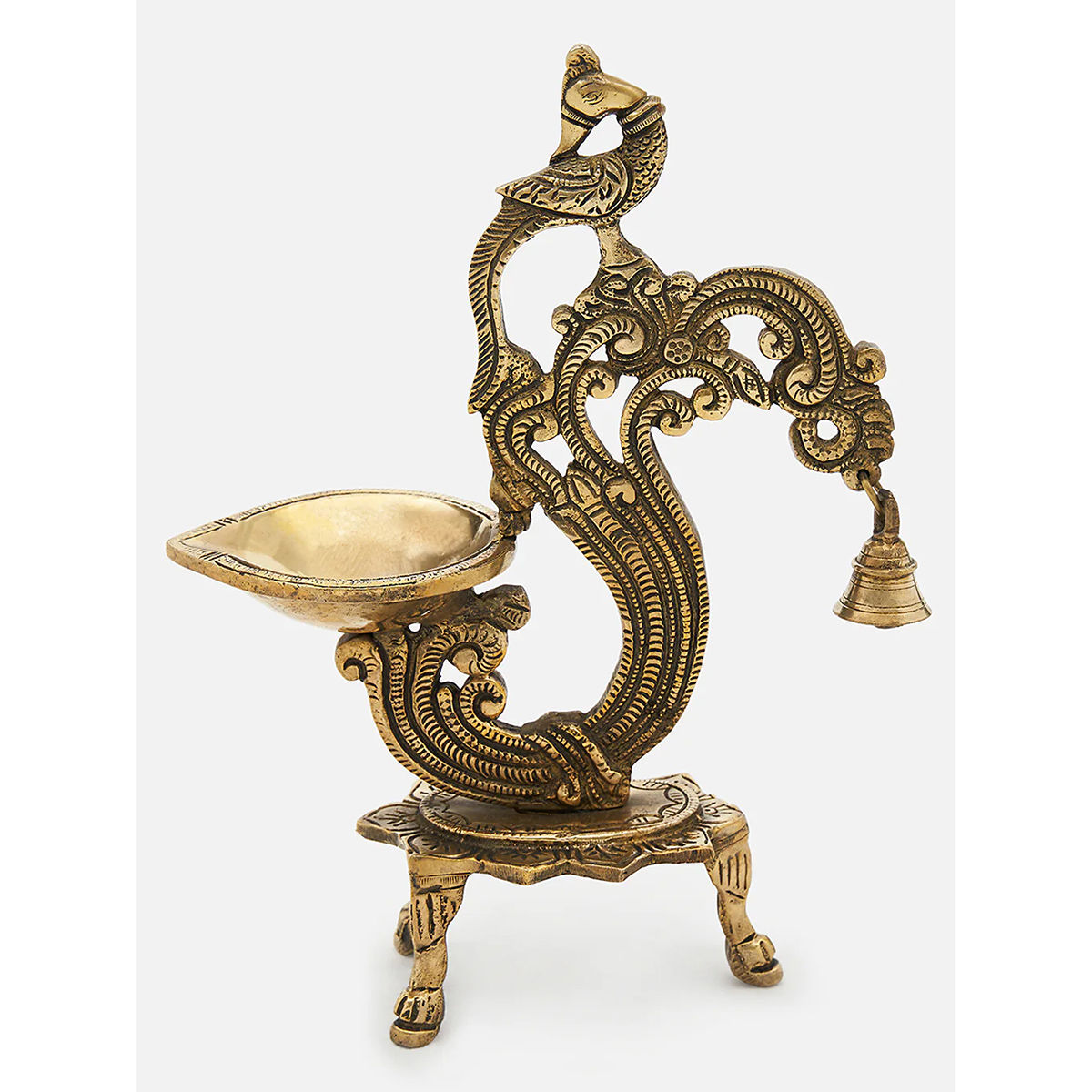 Buy DecorTwist Beautifully Crafted Brass Peacock Diya - A Stunning ...