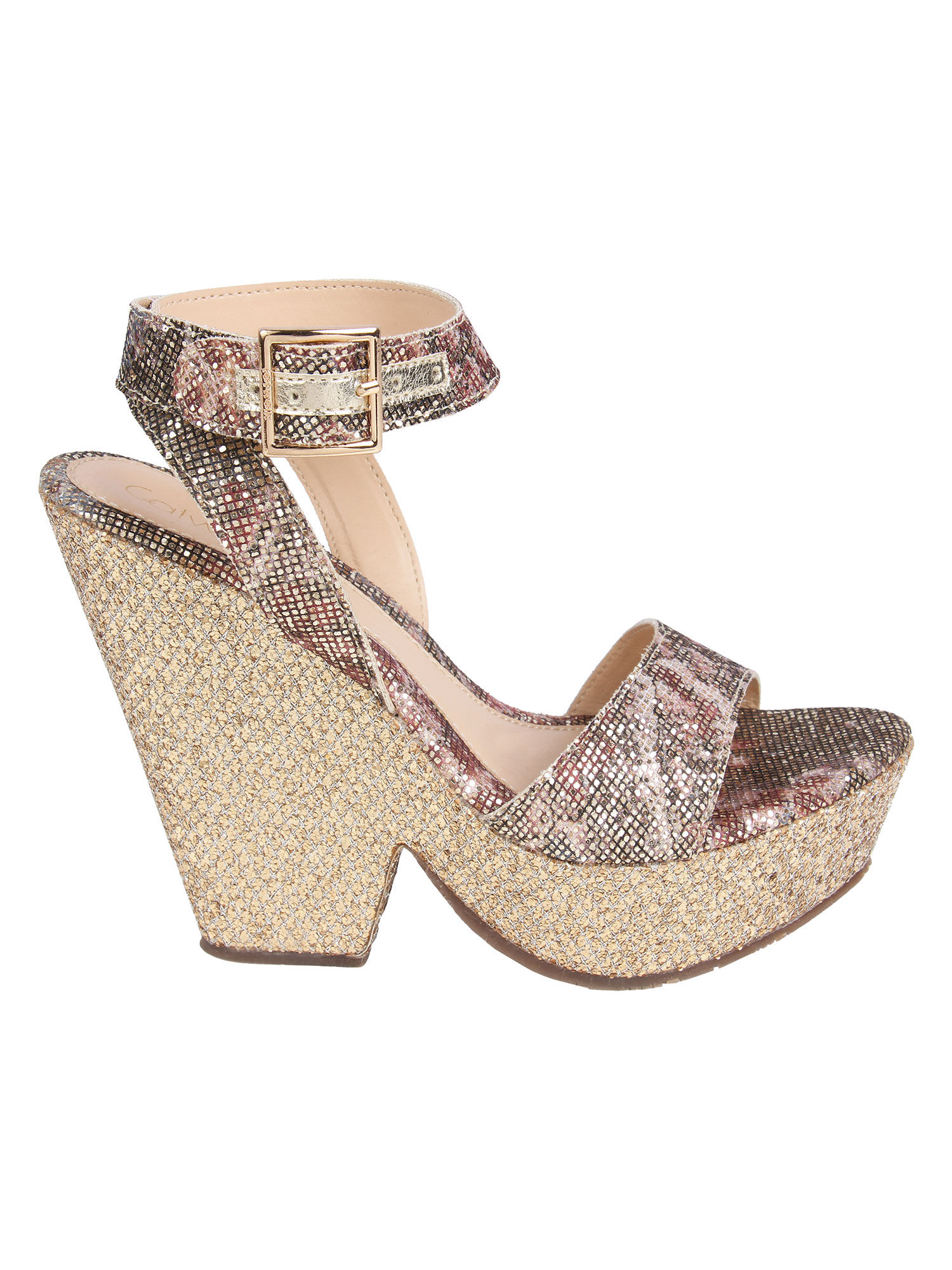 CATWALK Gold Embellished Sandals: Buy CATWALK Gold Embellished Sandals ...