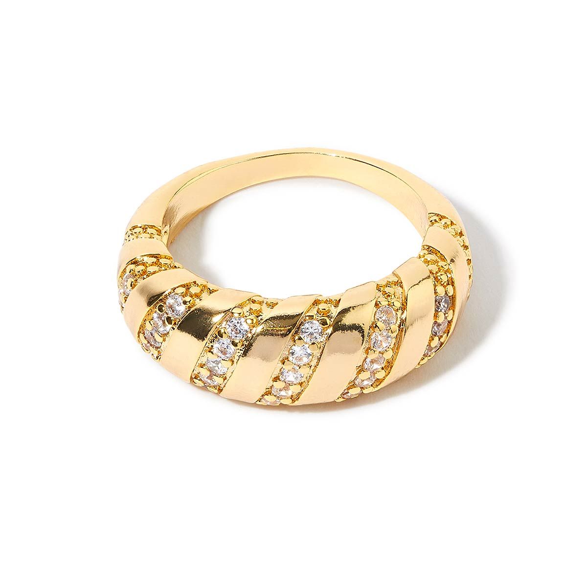 Buy Accessorize London Real Gold Plated Sparkle Croissant Ring for ...