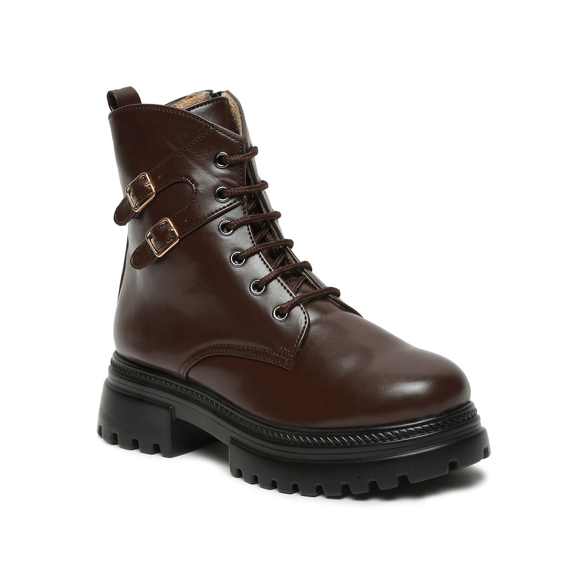 Buy VALIOSAA Solid Pink Brogues Boots Online