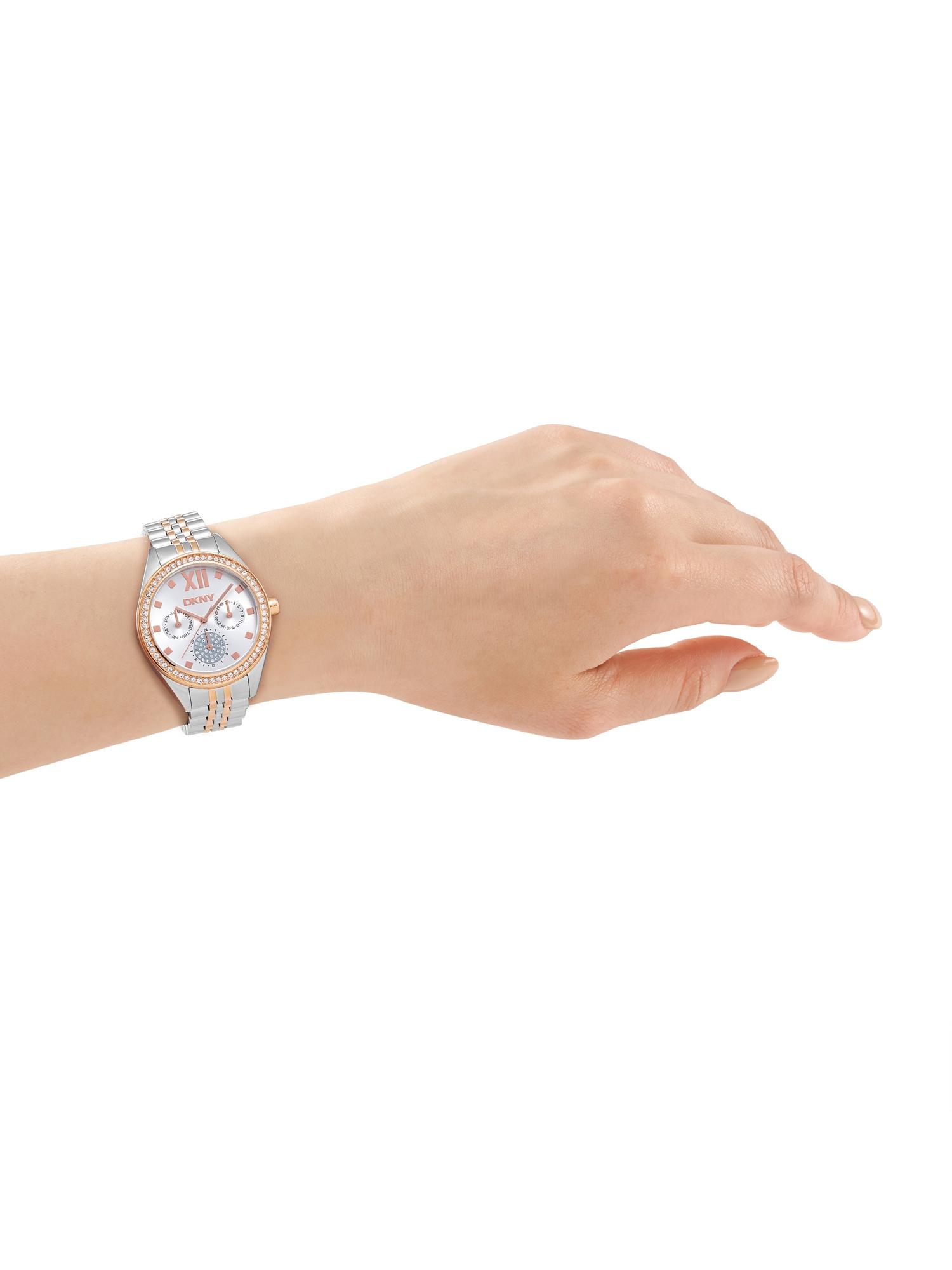 Buy DKNY DK1L098 Multifunction Silver Round Dial Womens Watch ...