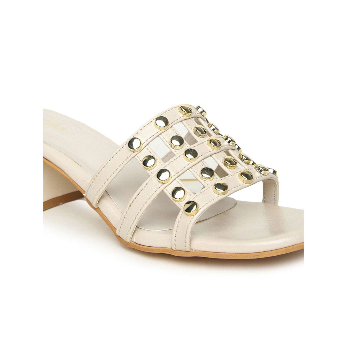 Buy VALIOSAA Embellished Off White Heels Online