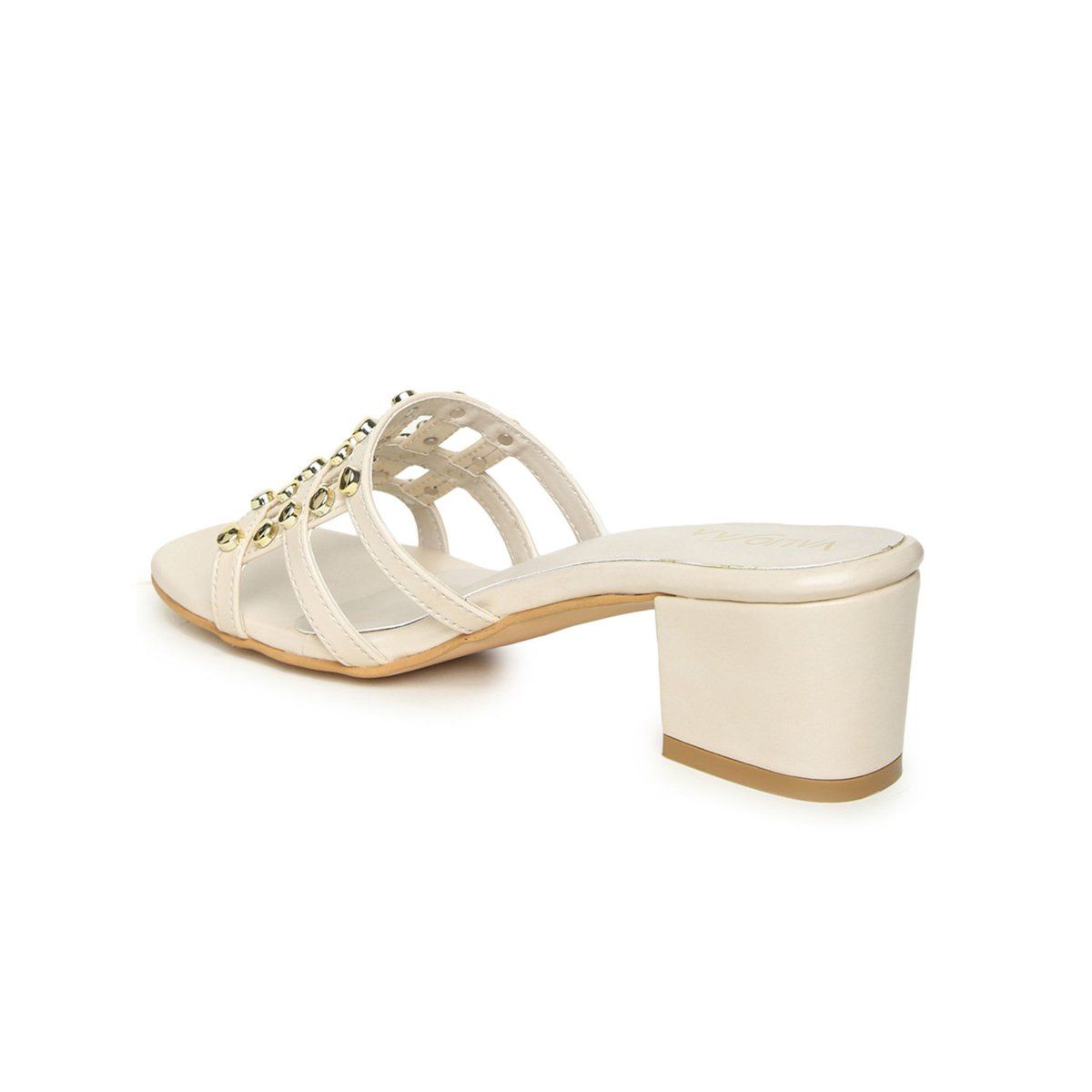 Buy VALIOSAA Embellished Off White Heels Online