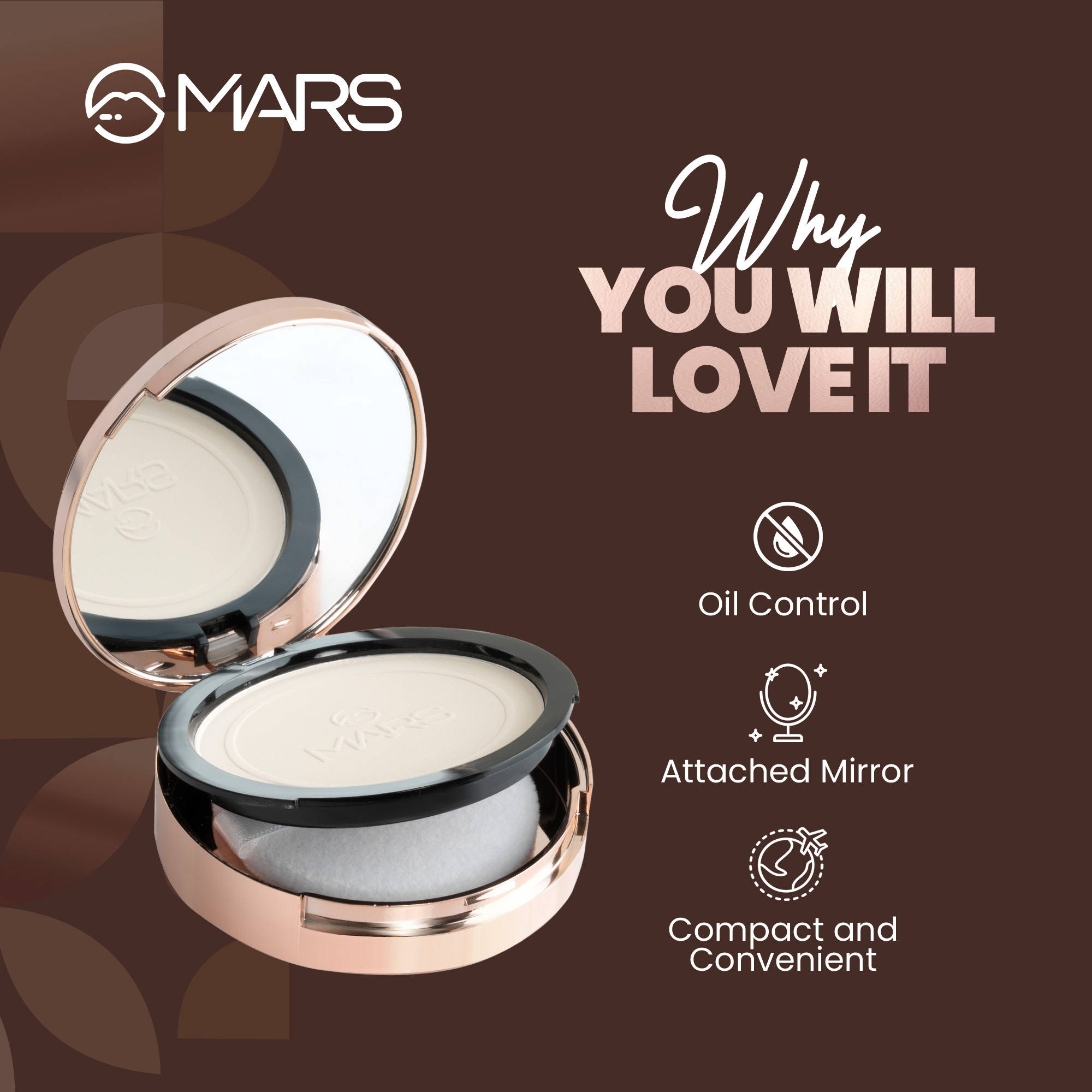 Buy MARS Matte On Compact Powder with Applicator Puff Online