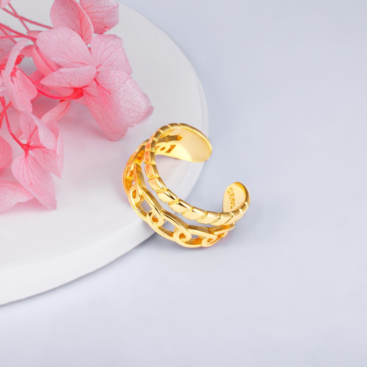 Buy GIVA Sterling Silver Golden Connected Together Ring for Womens and ...