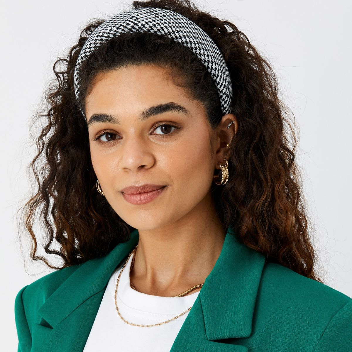 Buy Accessorize London Women's White Dogtooth Rounded Alice Hair Band ...