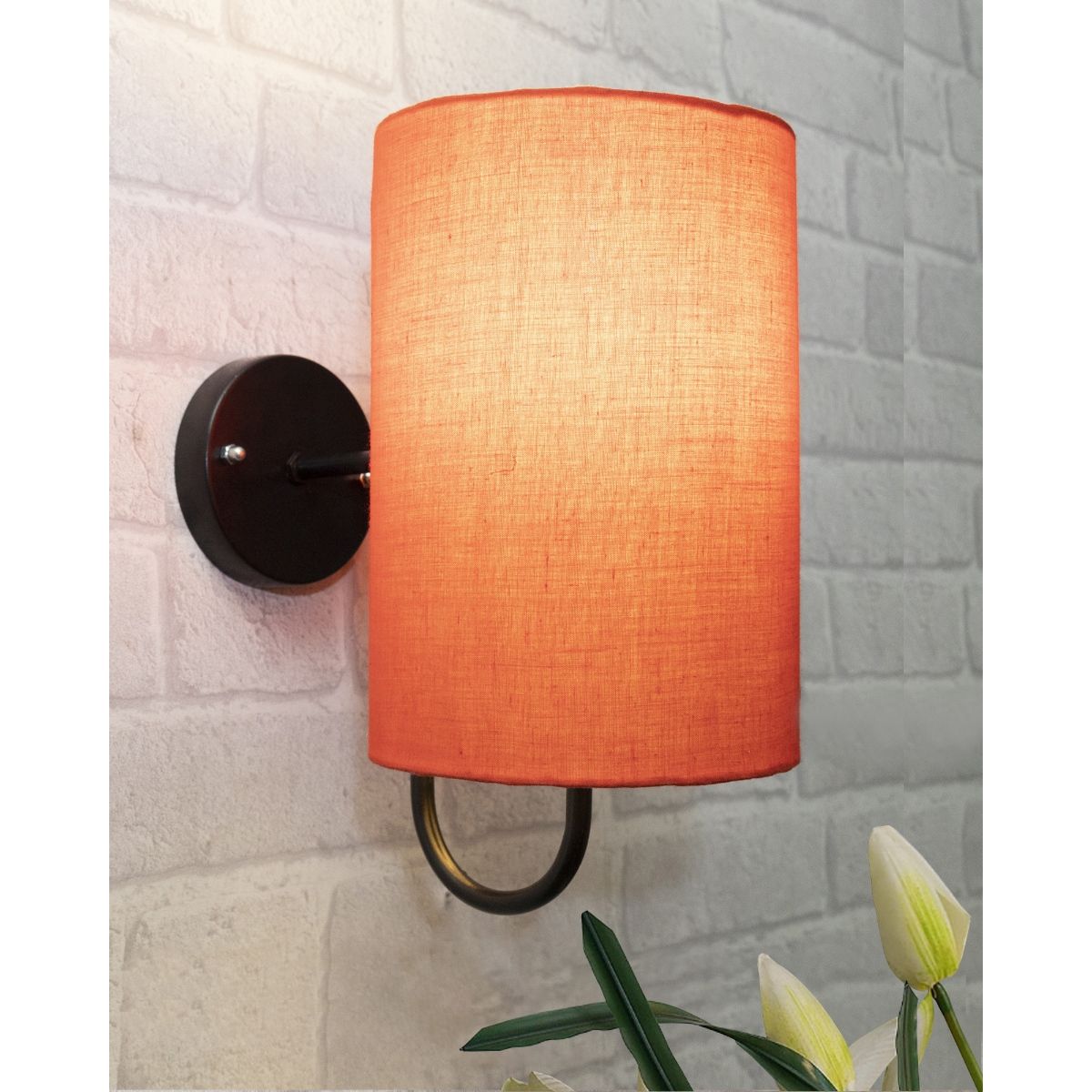 Buy Homesake Wall Metal Gooseneck Orange Cylinder Shade Online
