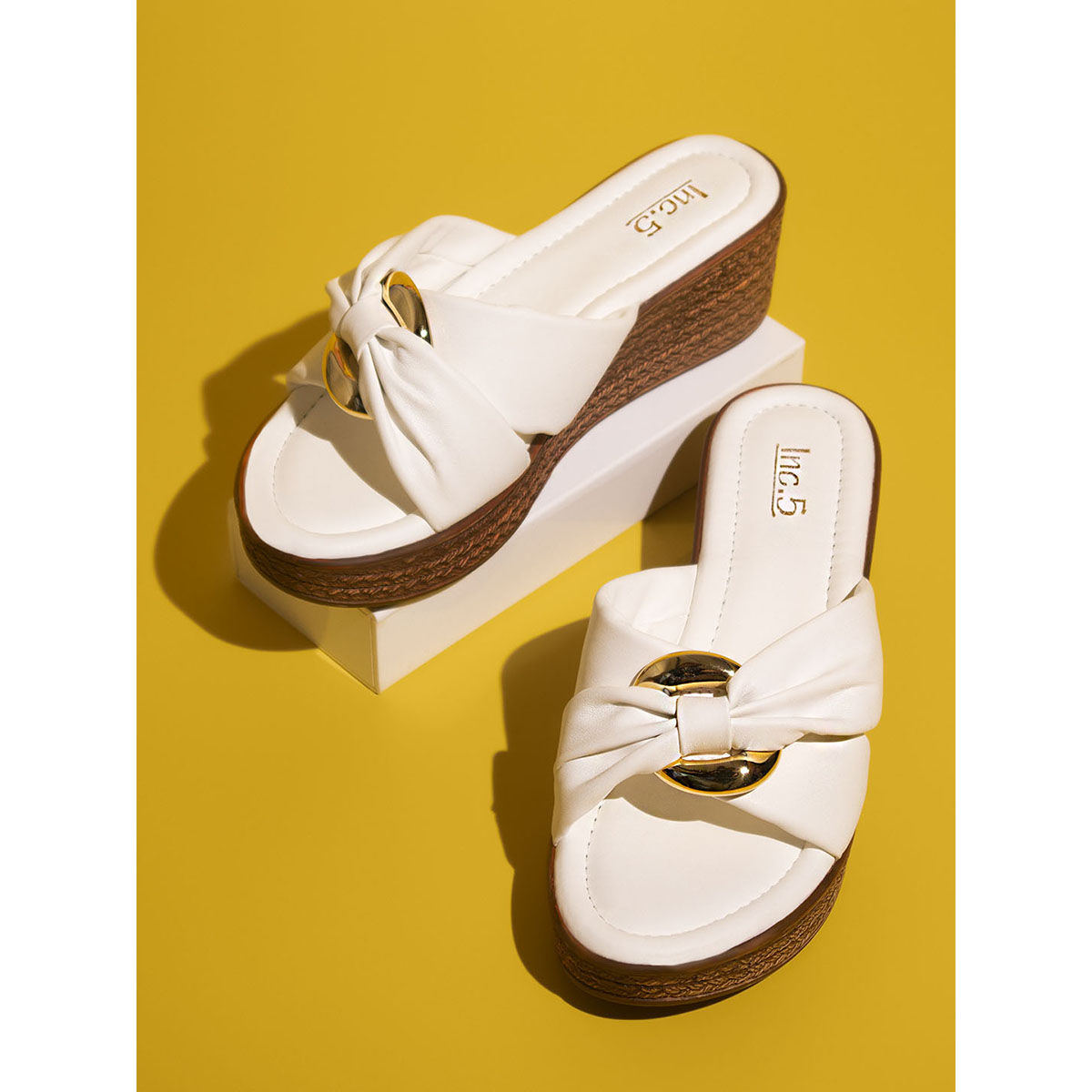 Buy Inc.5 Women White Party Wedges Online