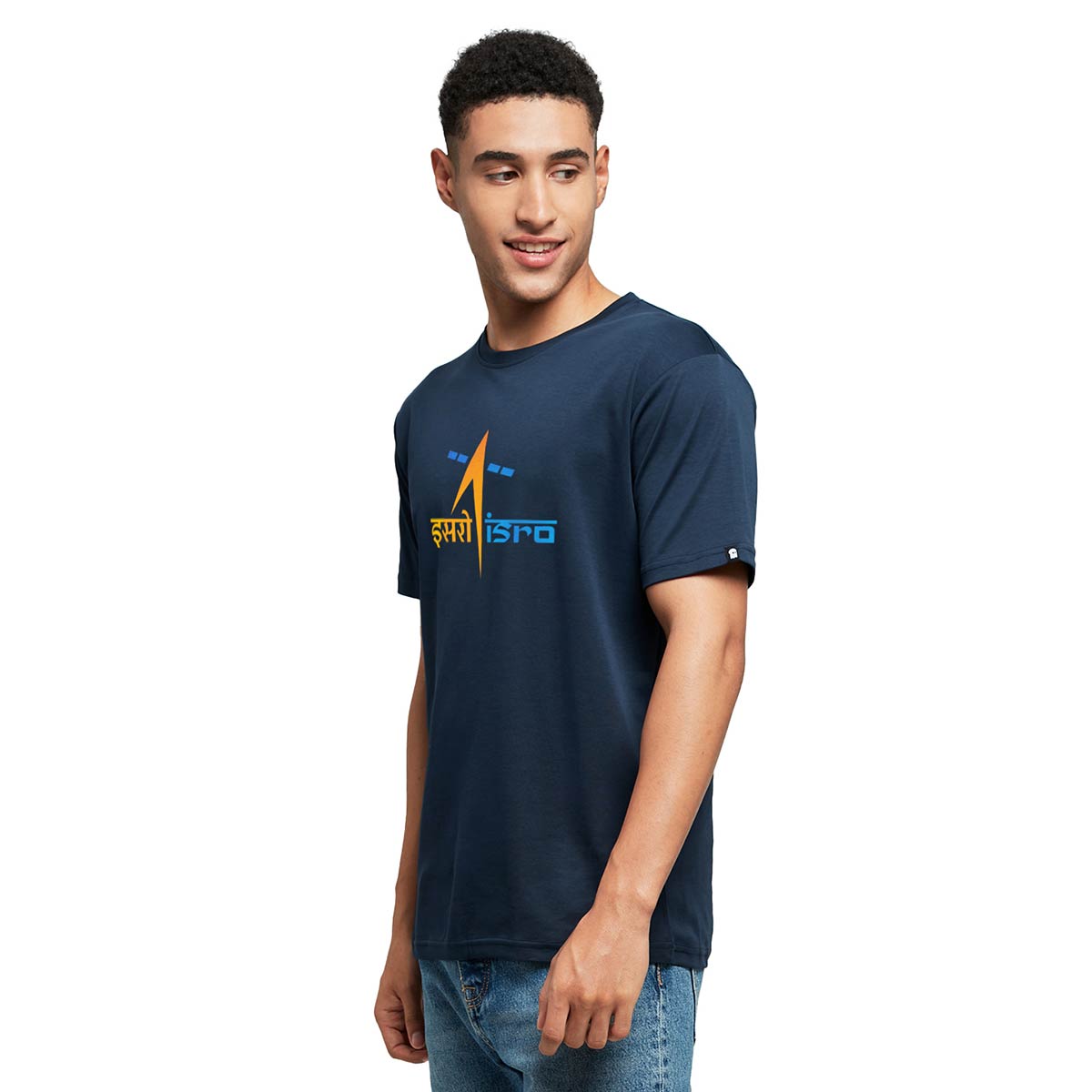 Buy The Souled Store Isro Logo Navy Blue T-Shirt for Men Online