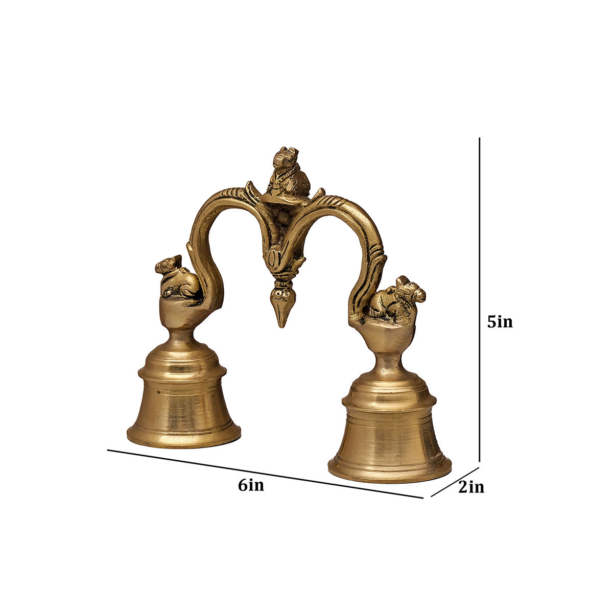 Ekaa Handicrafts Brass Nandi Bell With Shivaling For Mandir: Buy Ekaa ...
