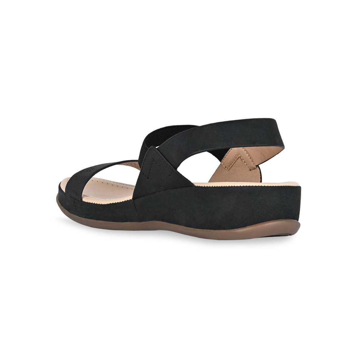 Buy ROCIA Black Women Laser Cut Comfort Sandals Online