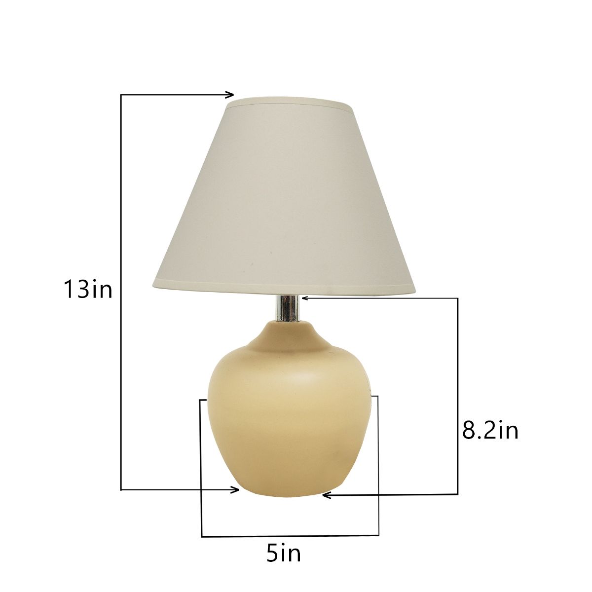 Buy Homesake Modern Small Ceramic Table Lamp, Beige Online