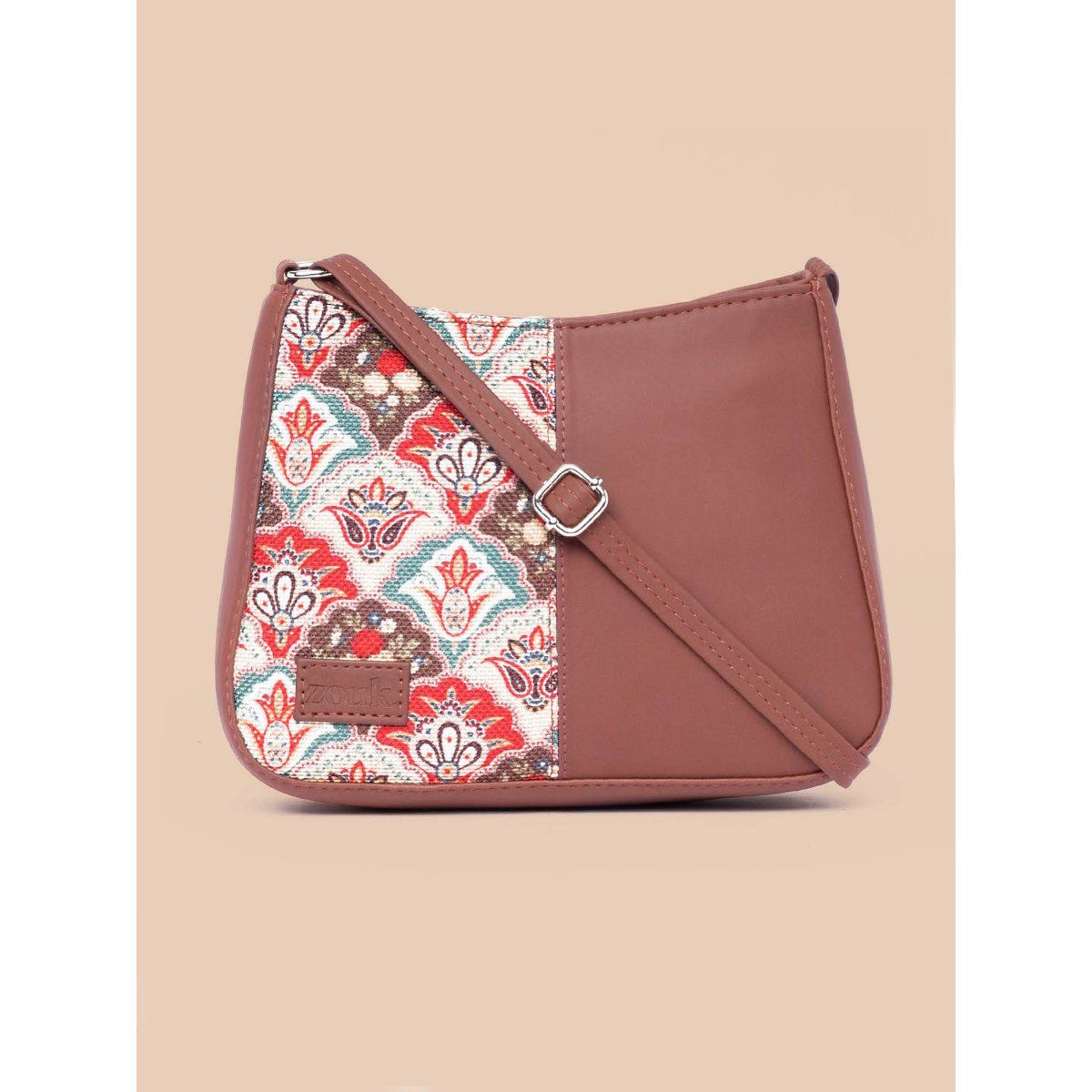 Zouk Multi-Color Handcrafted Vegan Leather Sling Bag For Women: Buy ...