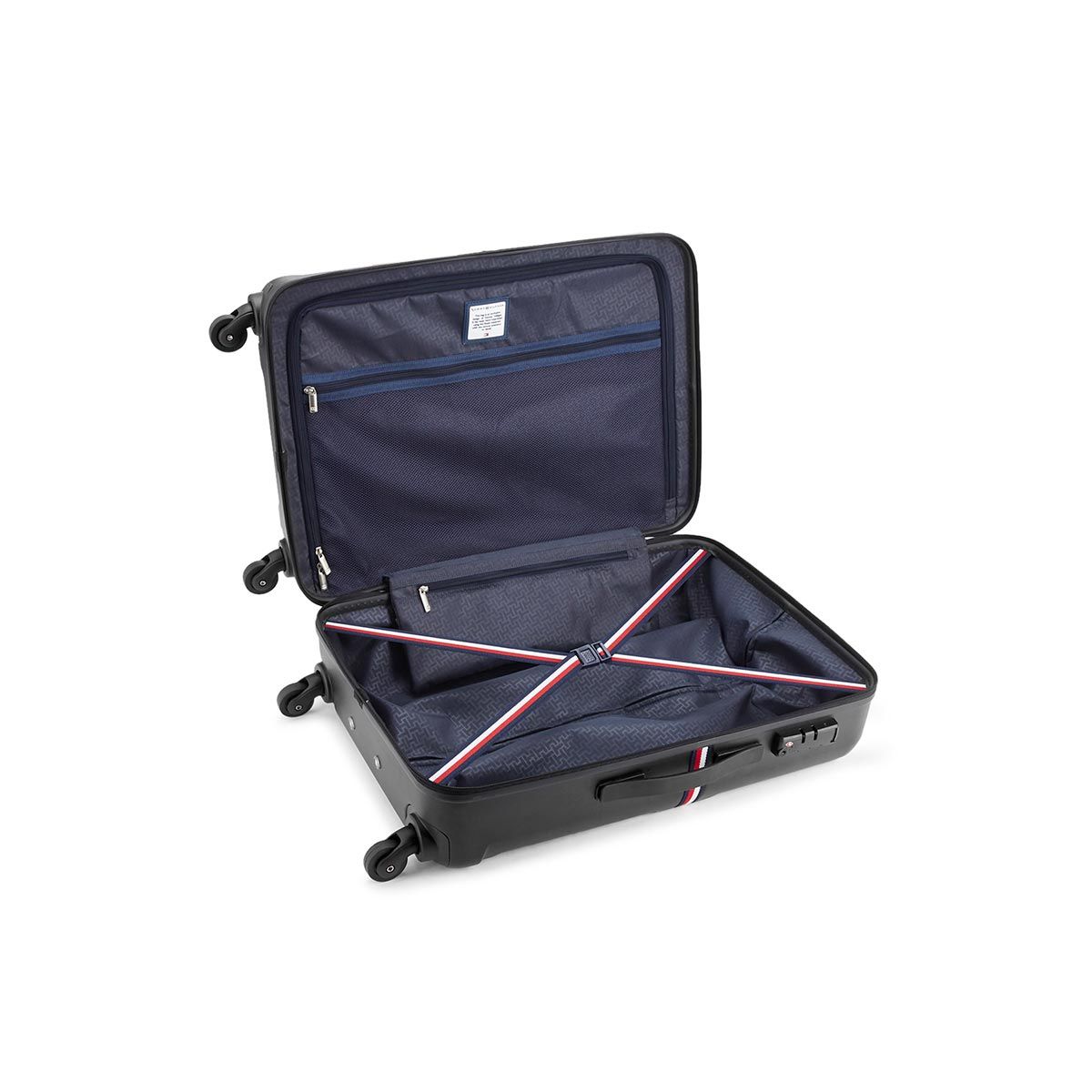 Tommy Hilfiger Marshall Textured Hard Luggage Trolley Black Mid: Buy ...