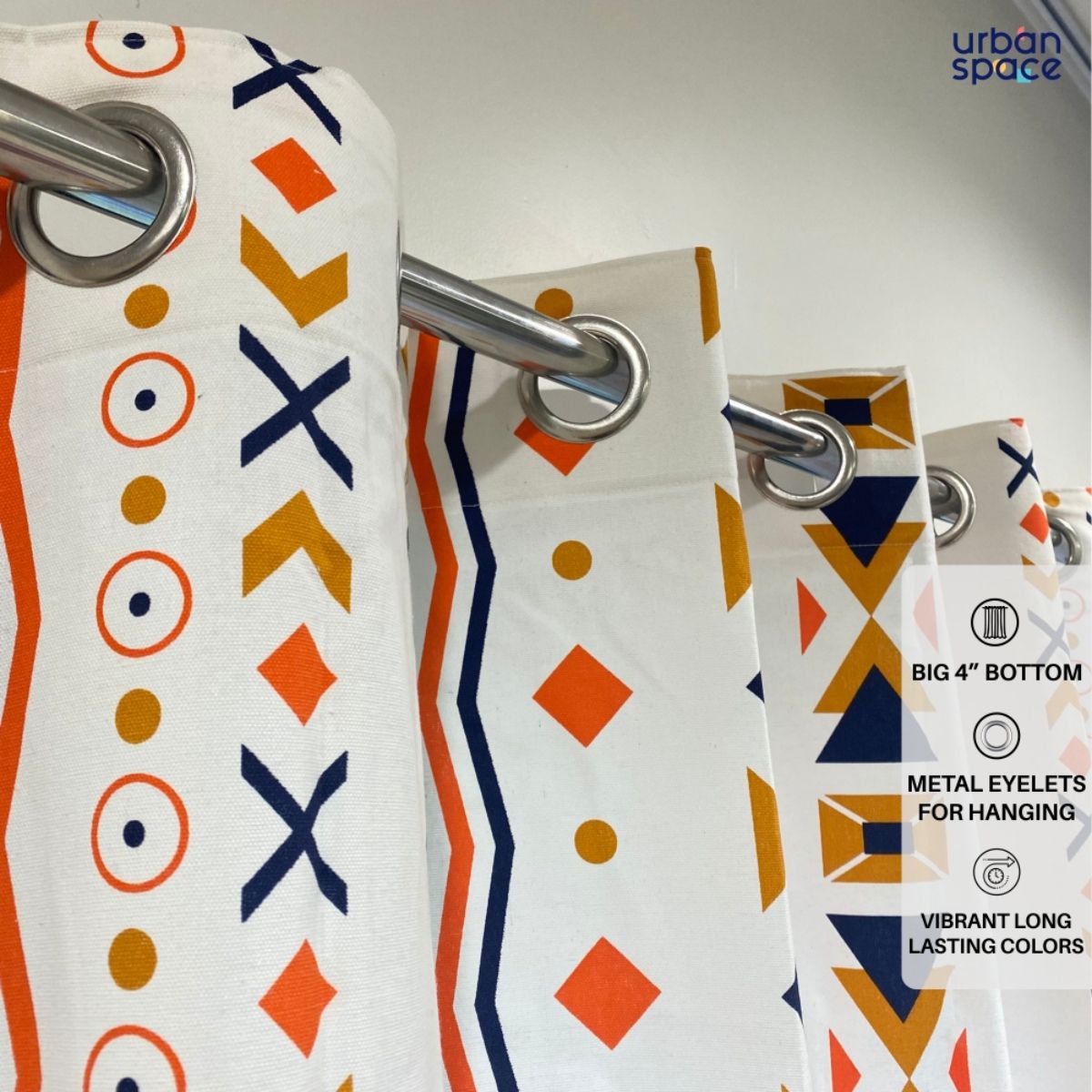 Buy Urban Space Curtains for Window with 2 Cushion Covers - Multi-Color ...