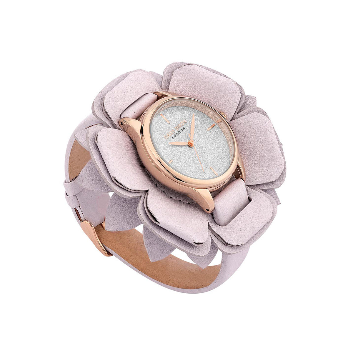Buy Daisy Dixon Pale Silver Glitter Floral Dial Lily Analog Watch for ...